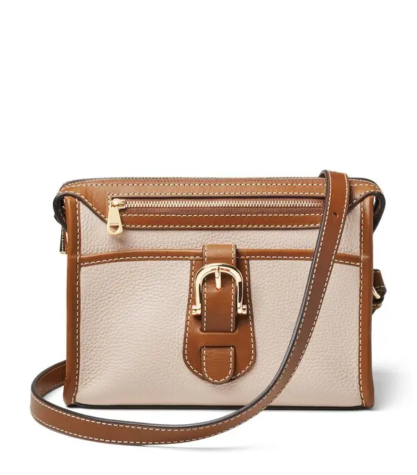 ASPINAL OF LONDON Small Leather Bella Cross-body Satchel - Neutral