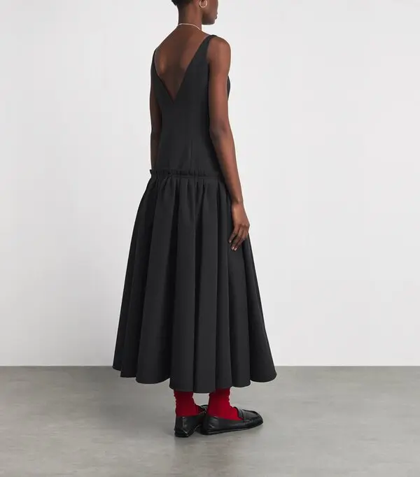 AMI Paris Wool Gabardine Midi Dress