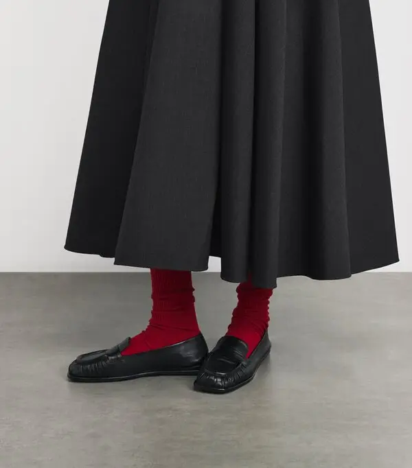 AMI Paris Wool Gabardine Midi Dress