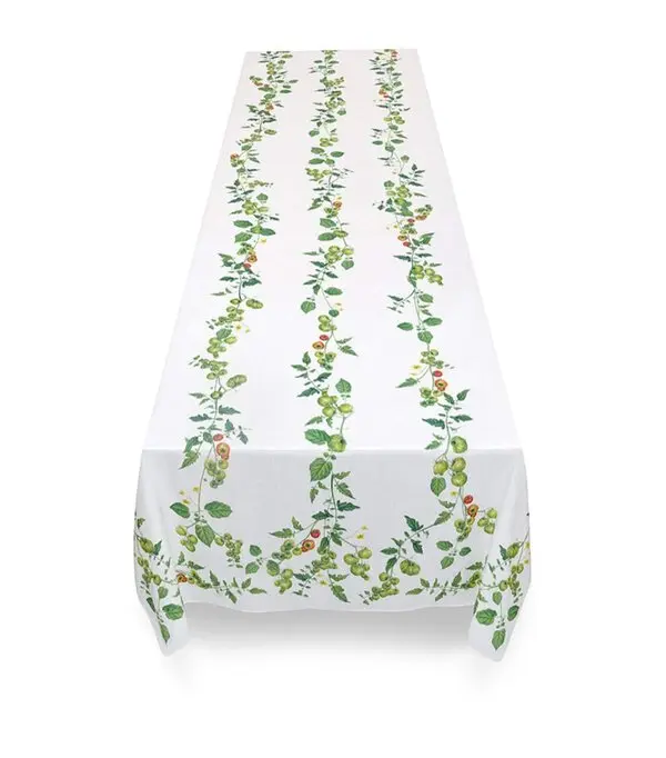 SUMMERILL & BISHOP Linen Tomato Verte Tablecloth