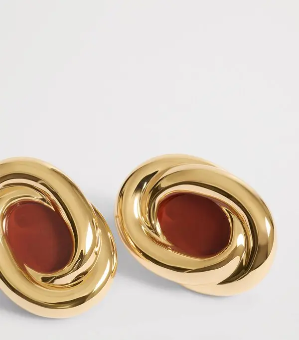Monica Vinader Gold Vermeil And Jasper Gemstone Ochre Earrings - Red