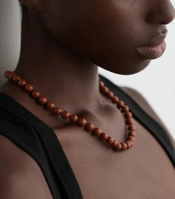 Monica Vinader Gold Vermeil And Jasper Gemstone Ochre Necklace - Red