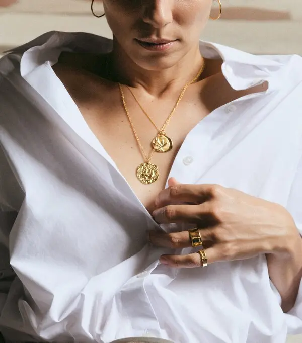 Monica Vinader Vermeil Peace Pendant