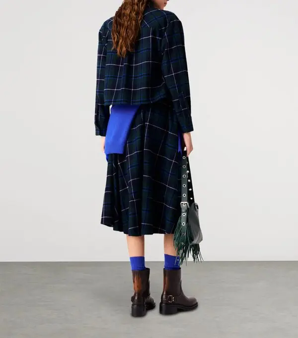 Maje Cropped Tartan Shirt