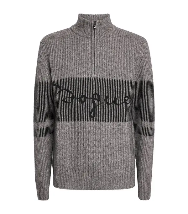 Bogner Yak Wool Quarter-zip Loris Sweater - Grey