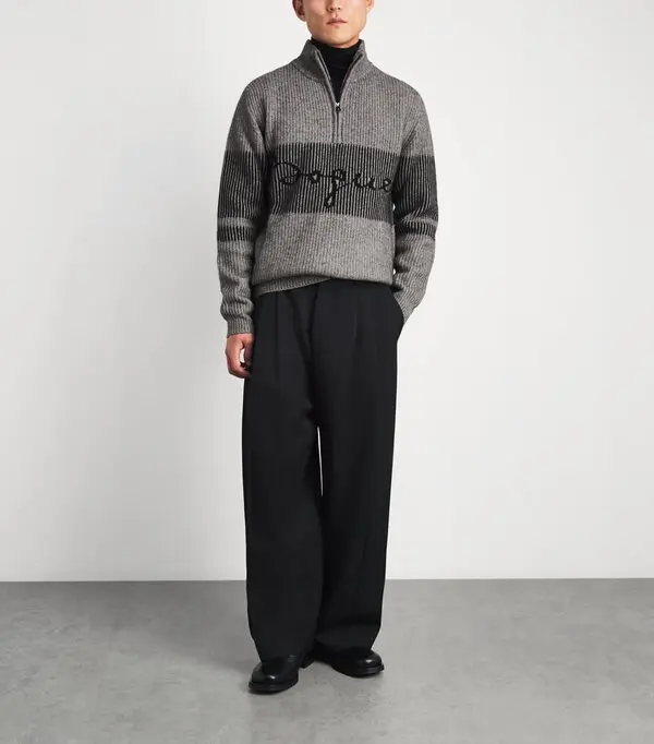 Bogner Yak Wool Quarter-zip Loris Sweater - Grey