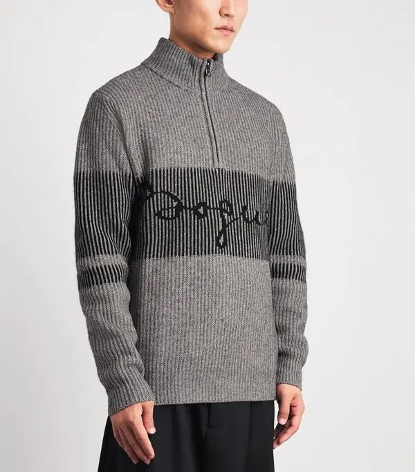 Bogner Yak Wool Quarter-zip Loris Sweater - Grey
