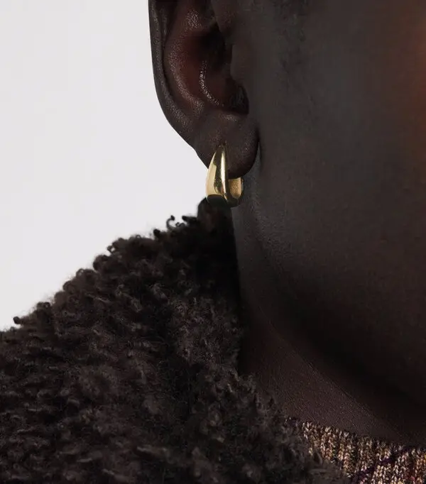 JENNIFER MEYER Mini Yellow Teardrop Huggie Earrings