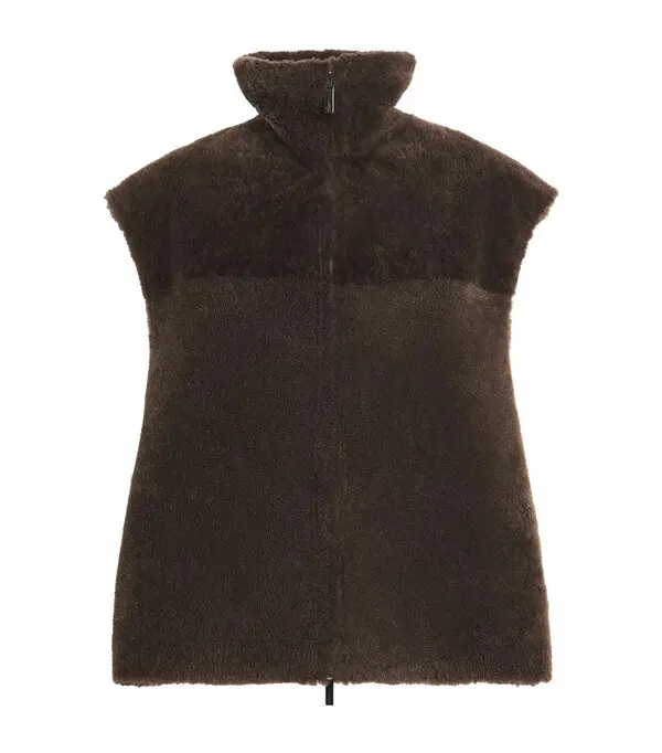 JOSEPH Textured Shearling Reversible Nico Gilet