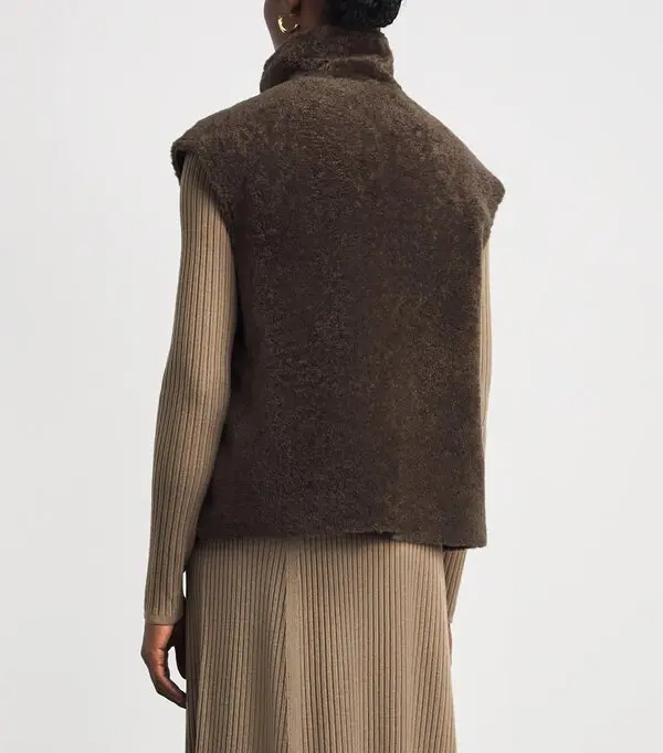 JOSEPH Textured Shearling Reversible Nico Gilet