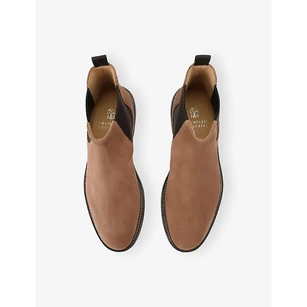 Brunello Cucinelli Tapered Suede Chelsea Boots