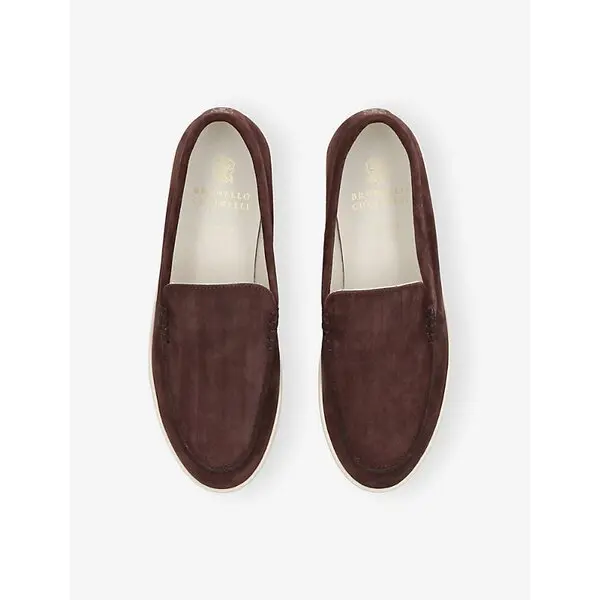Brunello Cucinelli Chevron Suede Loafers