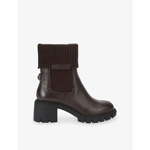 Kurt Geiger Snug Leather Heeled Ankle Boots