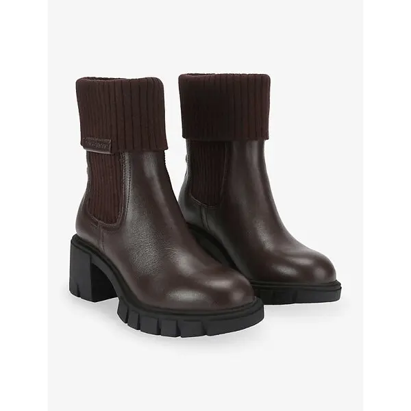 Kurt Geiger Snug Leather Heeled Ankle Boots