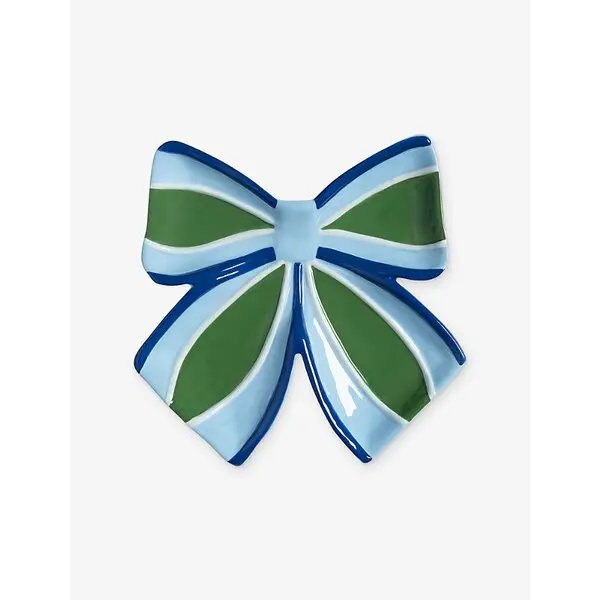 &KLEVERING Ribbon Glazed Ceramic Plate - Blue