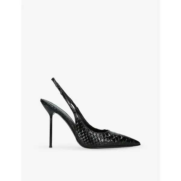 Paris Texas Lidia 105 Embossed Leather Sling-backs - Black