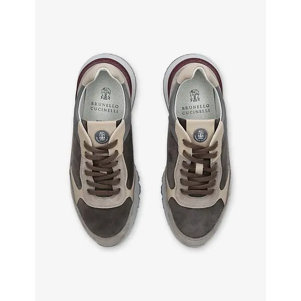 Brunello Cucinelli Contrast-panel Suede Trainers