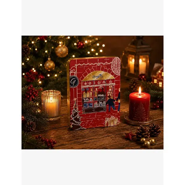 MAISON GAVOTTES Red Village Tin Of Dark Chocolate Crepes Dentelles 180g