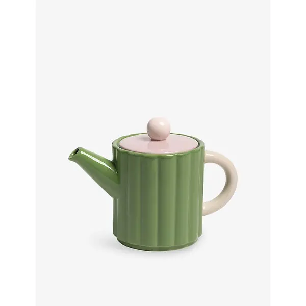 &KLEVERING Tube Stoneware Teapot - Green