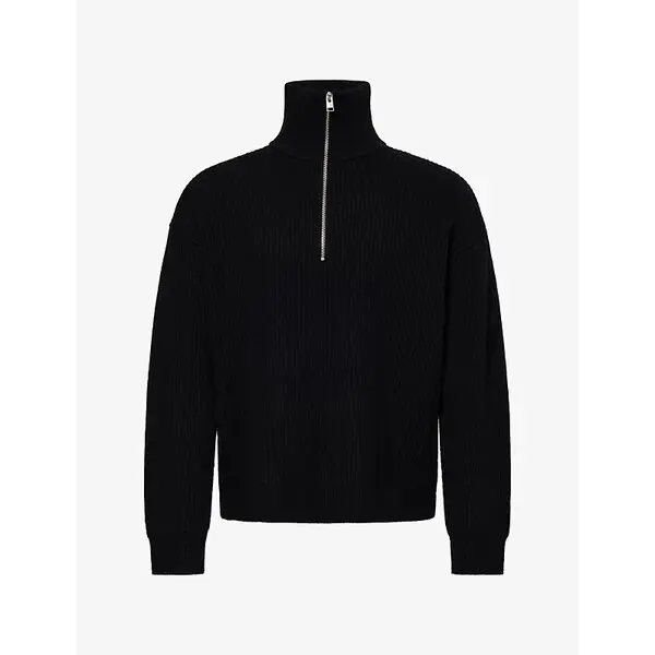 FRAME Half Zip Wool And Cashmere Sweater