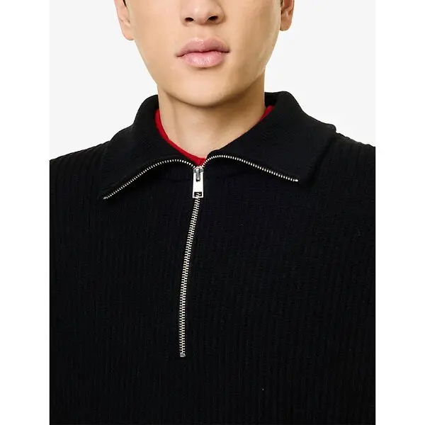 FRAME Half Zip Wool And Cashmere Sweater