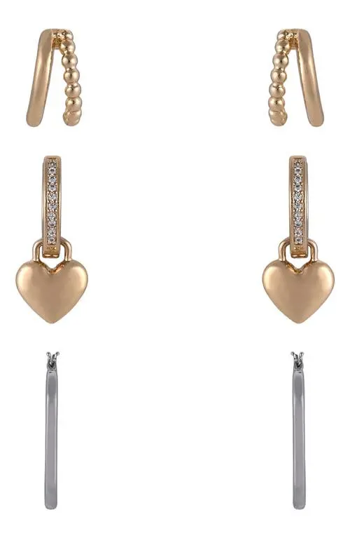 Badgley Mischka Set Of 3 Assorted Hoop Earrings