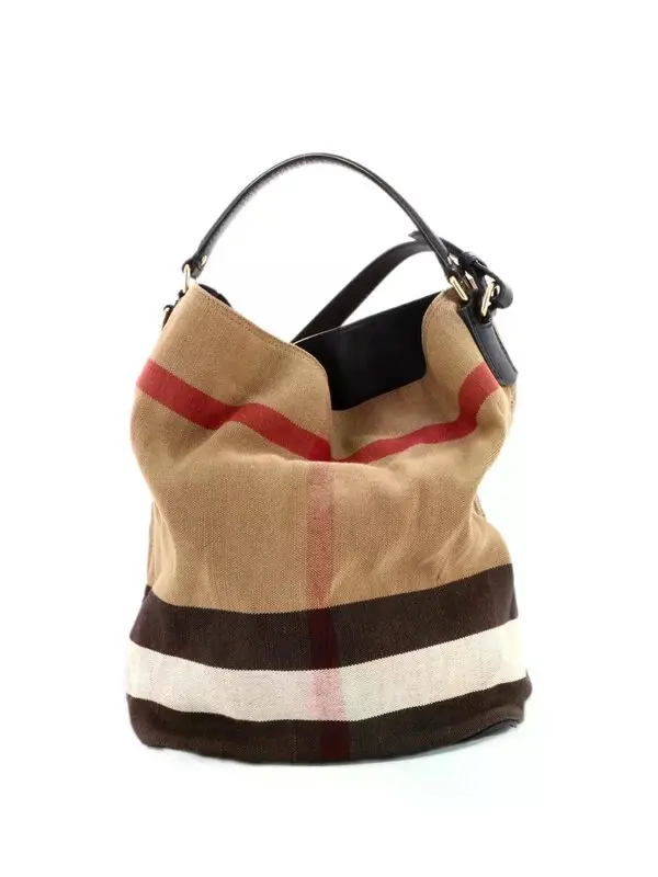 Burberry Ashby Bag House Check Canvas Medium Bucket Bag