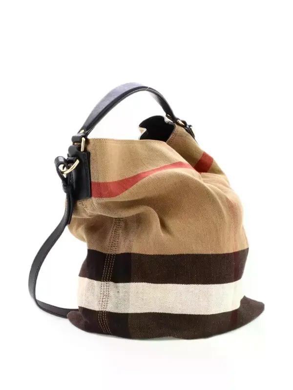 Burberry Ashby Bag House Check Canvas Medium Bucket Bag
