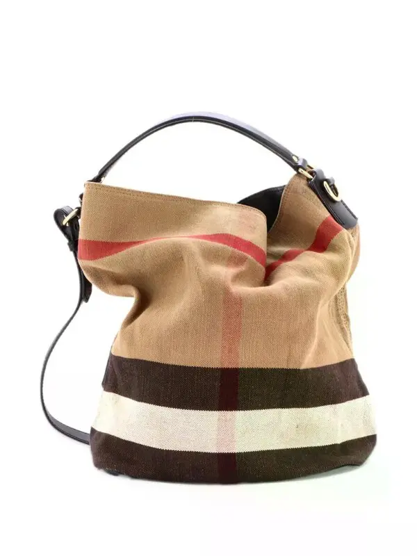 Burberry Ashby Bag House Check Canvas Medium Bucket Bag