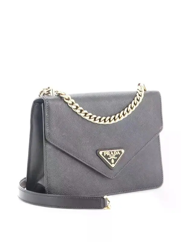 Prada Envelope Flap Chain Shoulder Bag Saffiano Leather Small Crossbody Bag