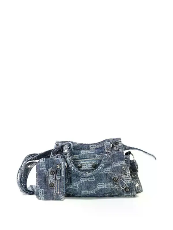 Balenciaga Neo Cagole City Bag Bb Denim Xs Shoulder Bag