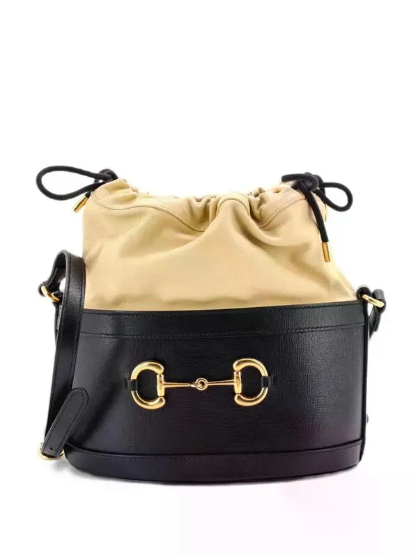 Gucci Horsebit 1955 Crossbody Bag Leather Small Bucket Bag - Black