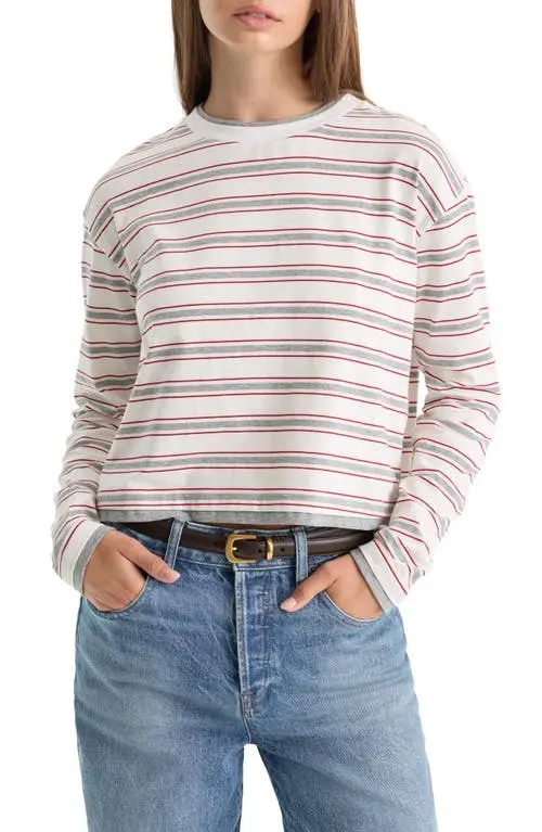 Good American Long Sleeve Layered Striped T-shirt