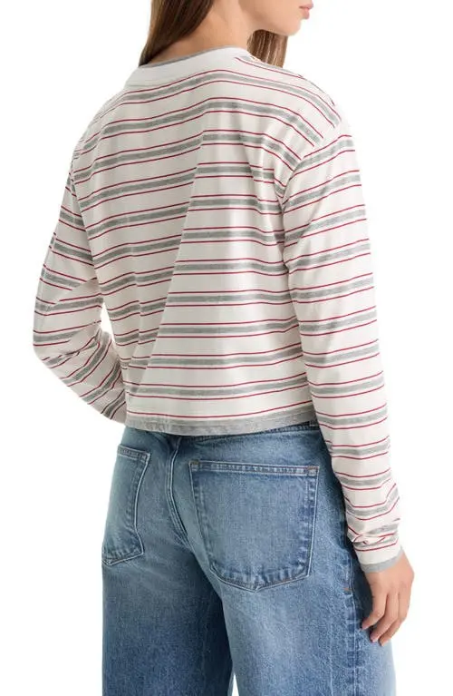 Good American Long Sleeve Layered Striped T-shirt