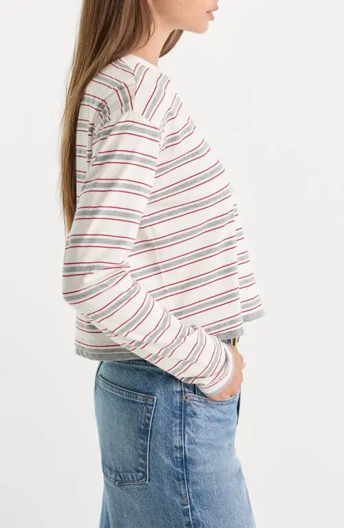 Good American Long Sleeve Layered Striped T-shirt