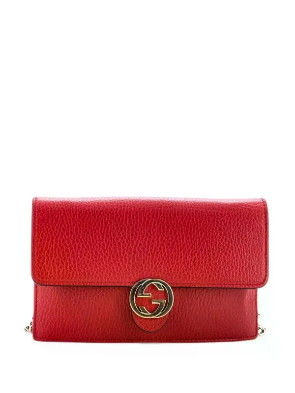 Gucci Interlocking Wallet On Chain Leather Crossbody Bag