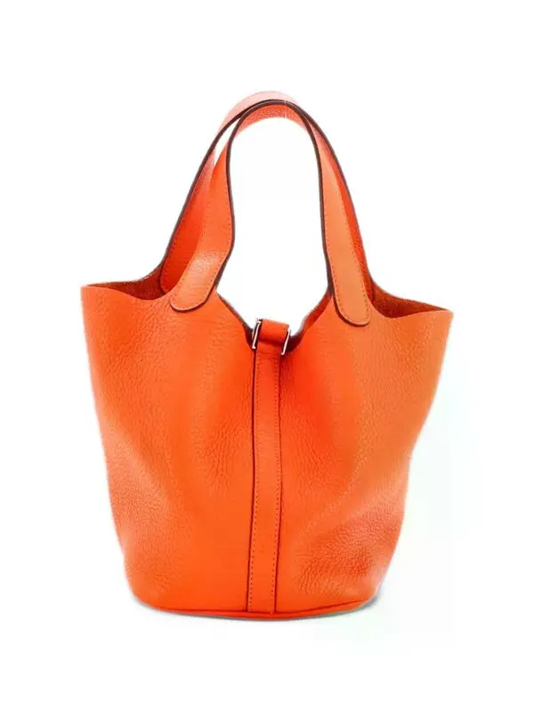 Hermès Picotin Lock Bag Clemence Pm Bucket Bag - Orange
