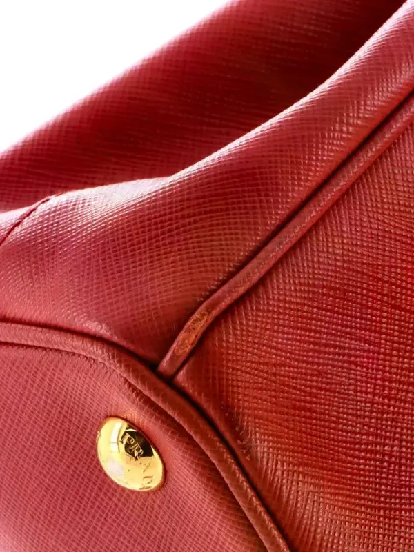 Prada Double Zip Lux Saffiano Leather Small Tote Bag