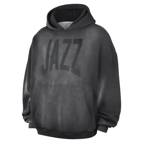 Nike Utah Jazz Standard Issue Therma-fit Fleece Basketball Pullover Hoodie - Grey