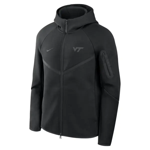 Nike Virginia Tech Hokies Tech Basketball Fleece Full-zip Hoodie - Black