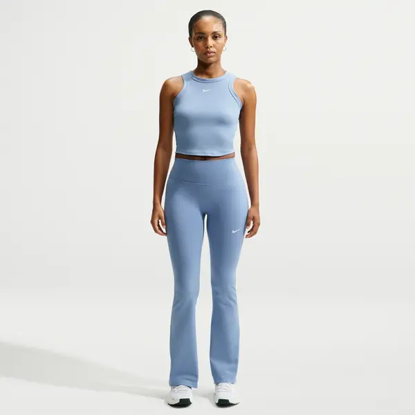 Nike One High-waisted Flared Leggings - Blue