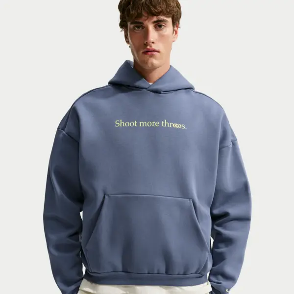 Nike Caitlin Clark Standard Issue Therma-fit Brushed Basketball Pullover Hoodie - Blue