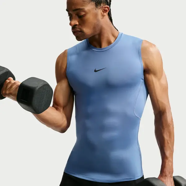 Nike Pro Dri-fit Tight Sleeveless Fitness Top - Blue