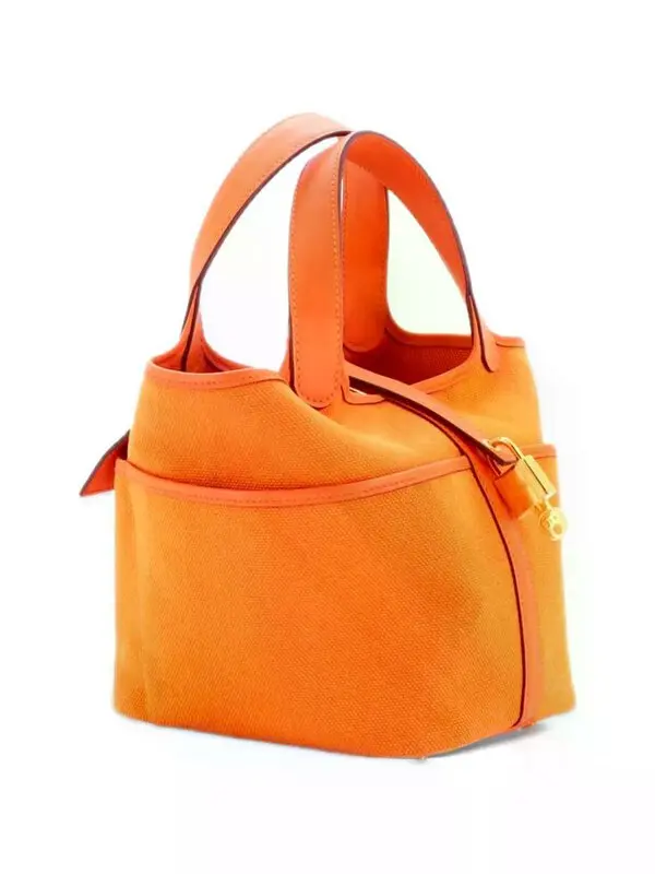 Hermès Cargo Picotin Lock Bag Canvas And Swift Pm Bucket Bag