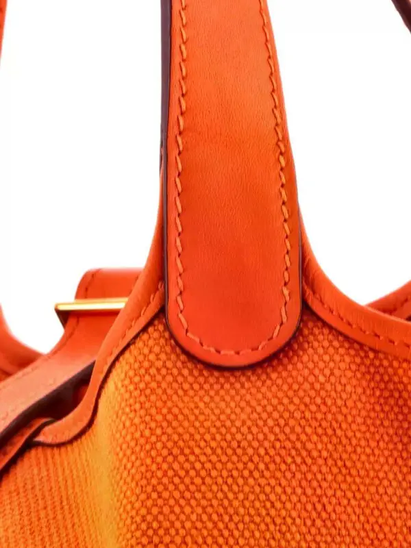 Hermès Cargo Picotin Lock Bag Canvas And Swift Pm Bucket Bag