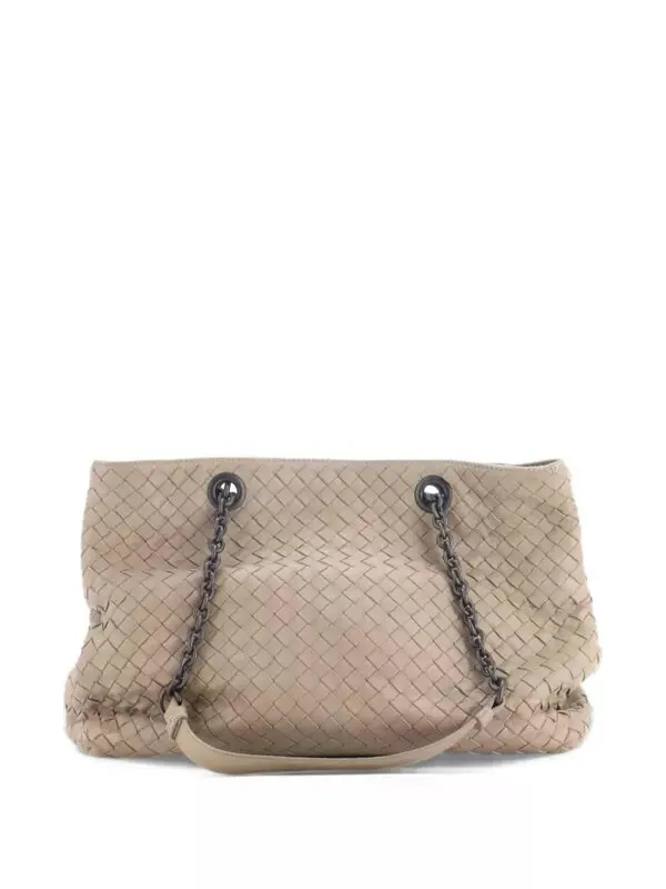 Bottega Veneta Double Chain Intrecciato Nappa Medium Tote Bag