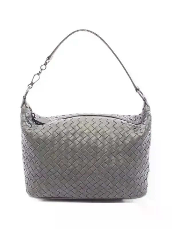 Bottega Veneta 2000s Intrecciato Shoulder Bag - Grey