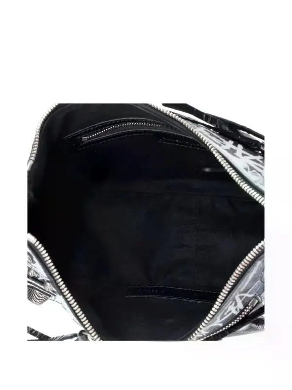 Balenciaga Le Cagole Graffiti Giant Studs Leather Small Shoulder Bag
