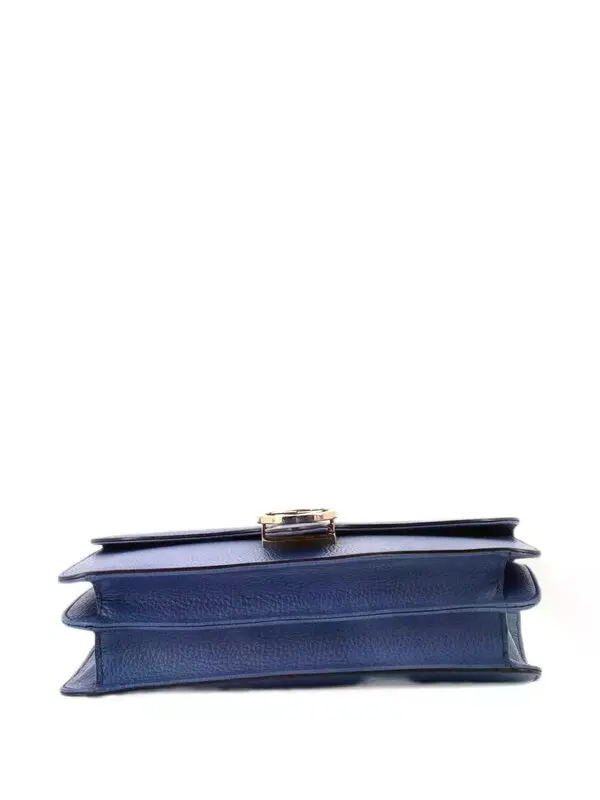 Gucci Interlocking Leather Medium Shoulder Bag - Blue