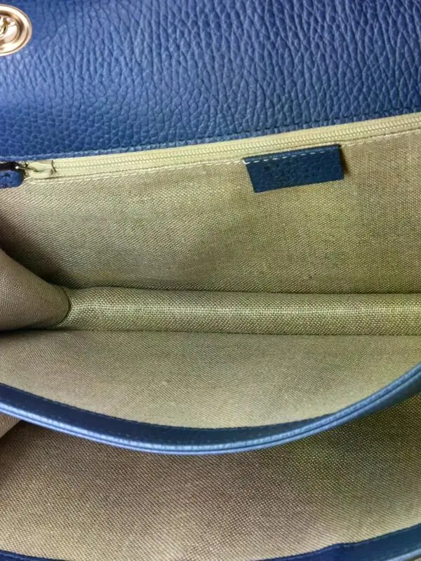 Gucci Interlocking Leather Medium Shoulder Bag - Blue